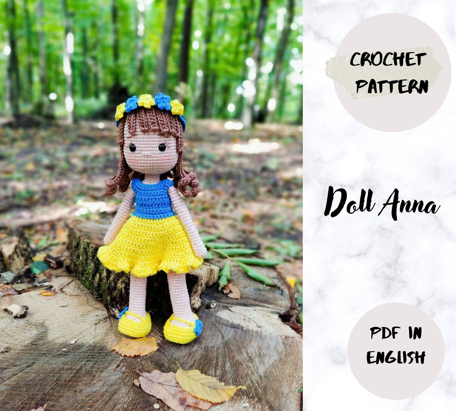 Doll Anna Ukrainian Girl Crochet PDF Pattern english_us - Etsy