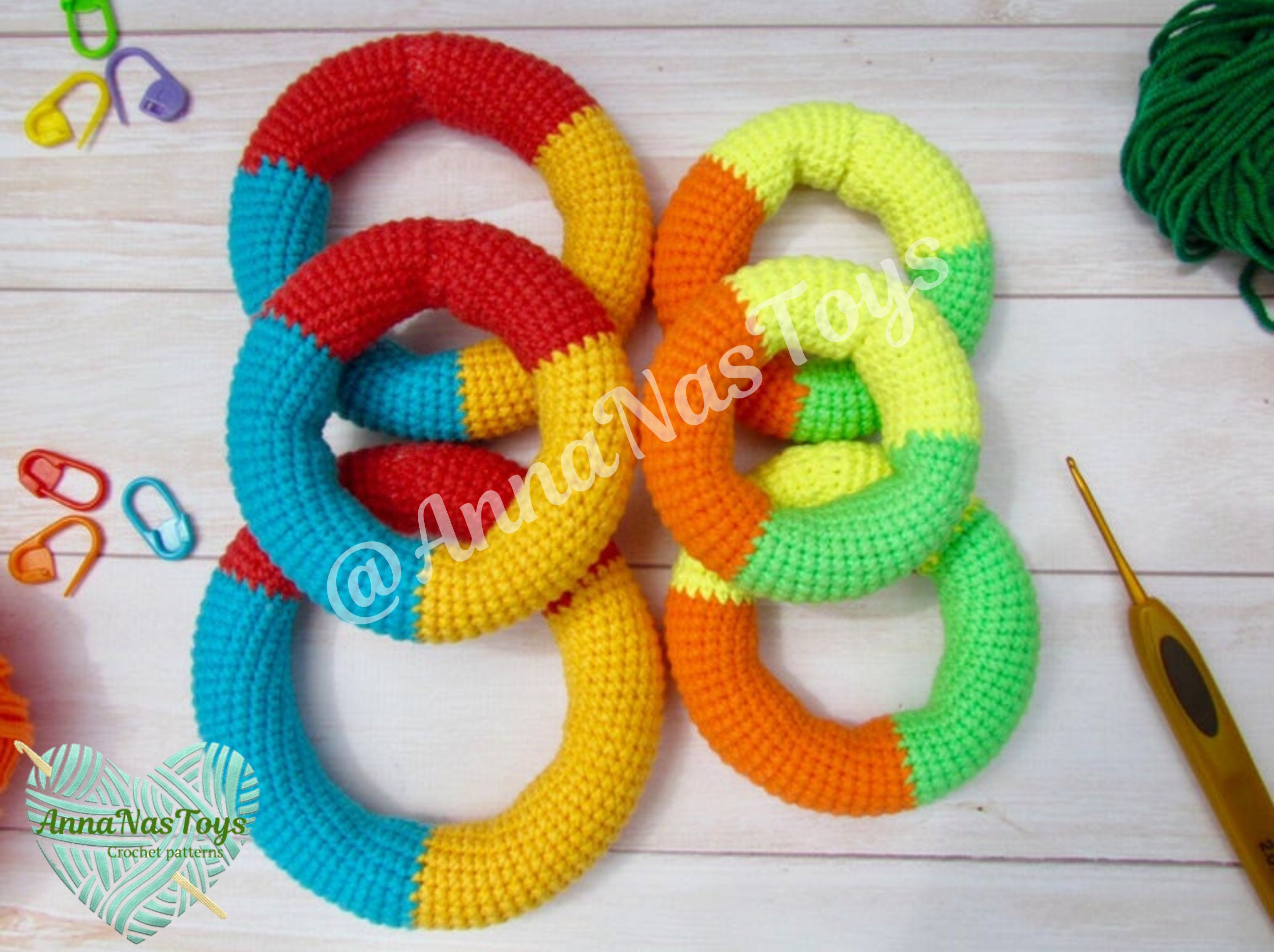 Crochet Amigurumi Multi-color Stacking Rings PDF Pattern | Etsy