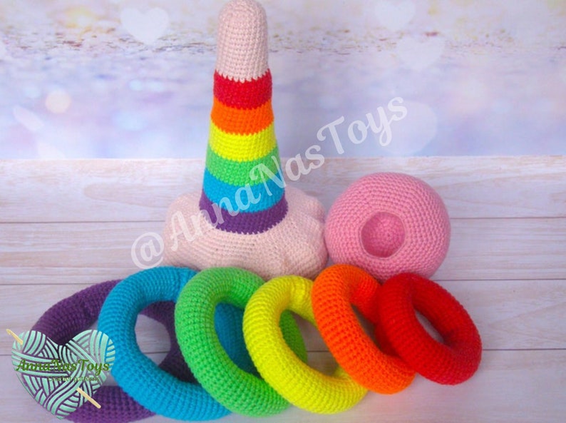 Crochet Amigurumi Stacking Rings Rainbow PDF Pattern | Etsy