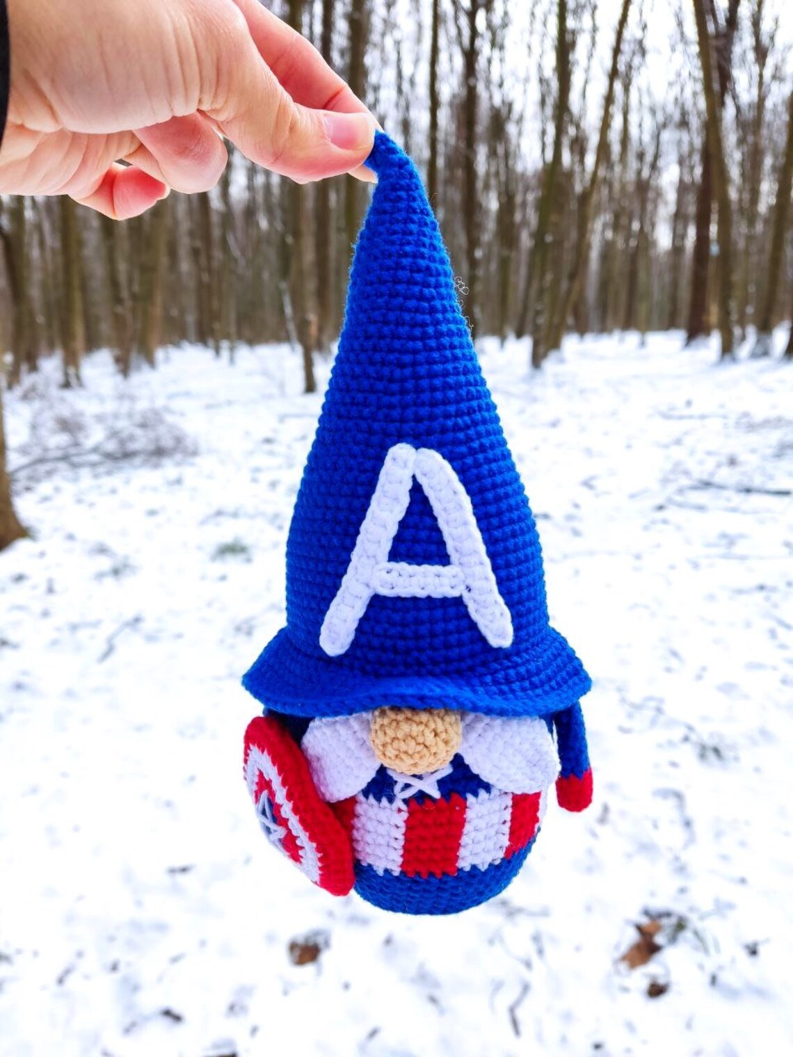 Gnome America Crochet Gnome Amigurumi Pattern Hero Gnome - Etsy
