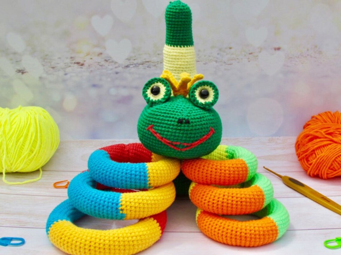 Crochet Amigurumi Stacking Rings Multi-color Frog PDF Pattern - Etsy