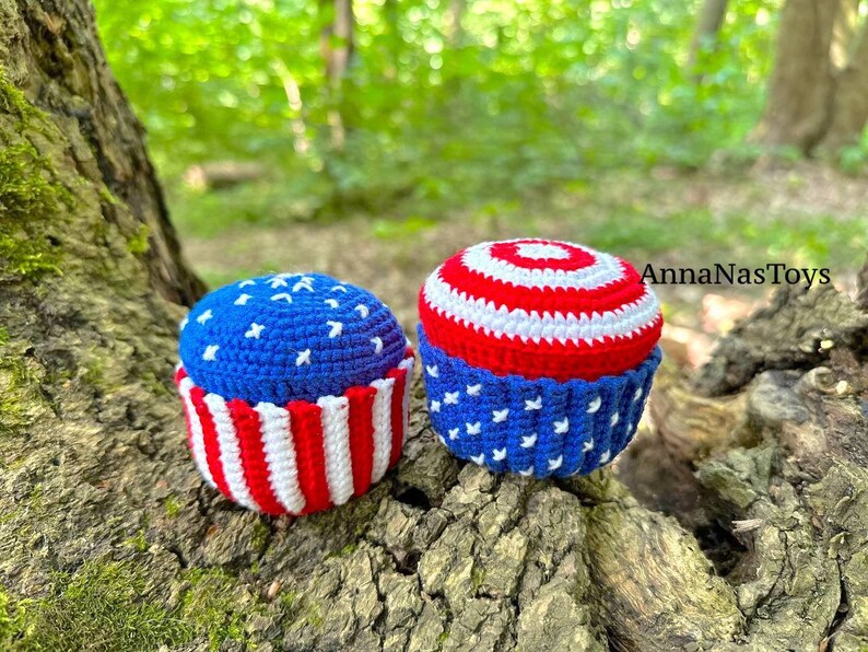 Cupcakes for US Independence Day Crochet Pattern - Independence Day ...