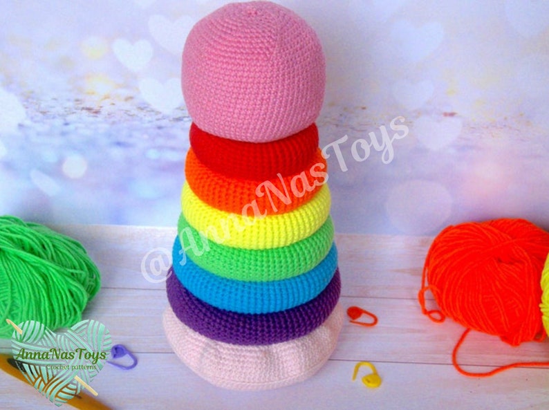 Crochet Amigurumi Stacking Rings Rainbow PDF Pattern | Etsy