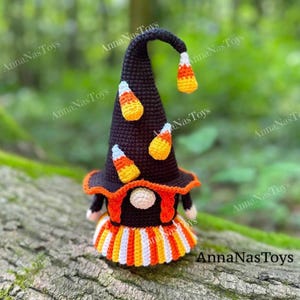Gnome Candy Corn (girl), Amigurumi Pattern, Crochet Halloween Decor ...