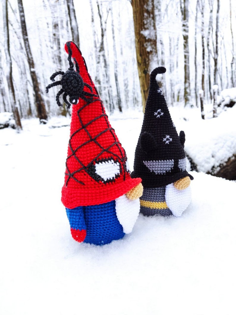 Gnome Spider and Gnome Bat Crochet Gnome Amigurumi Pattern - Etsy