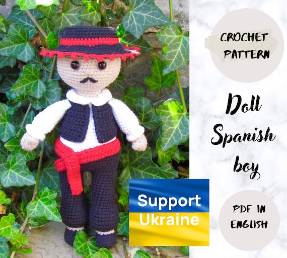 Doll Spanish Boy Crochet PDF Pattern english_us Terms - Etsy