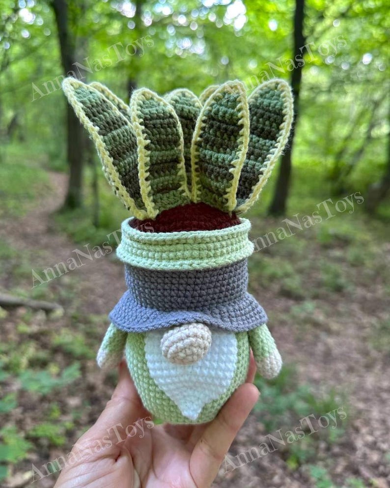 Gnome Succulent (sansevieria), Amigurumi Pattern, Crochet PDF Pattern ...