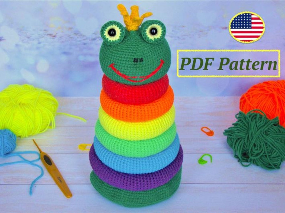 Colorful Rainbow Frog Stacking Rings Crochet Pattern - PDF Download ...