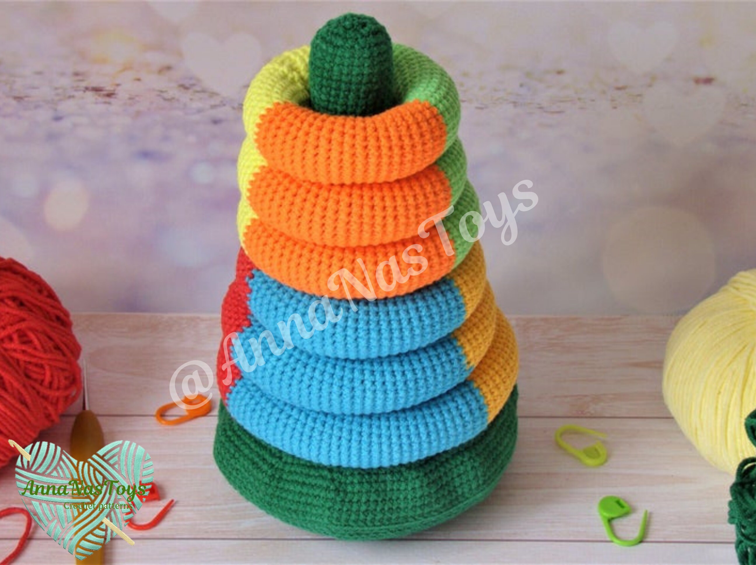 Crochet Amigurumi Multi-color Stacking Rings PDF Pattern | Etsy