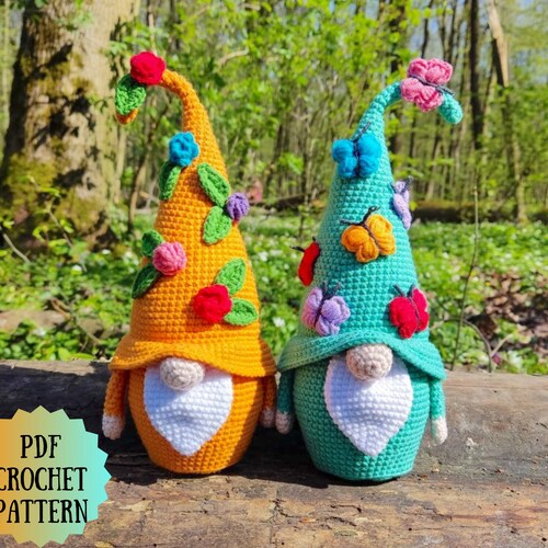 Gnome With Butterflies Crochet Gnome Amigurumi Pattern - Etsy