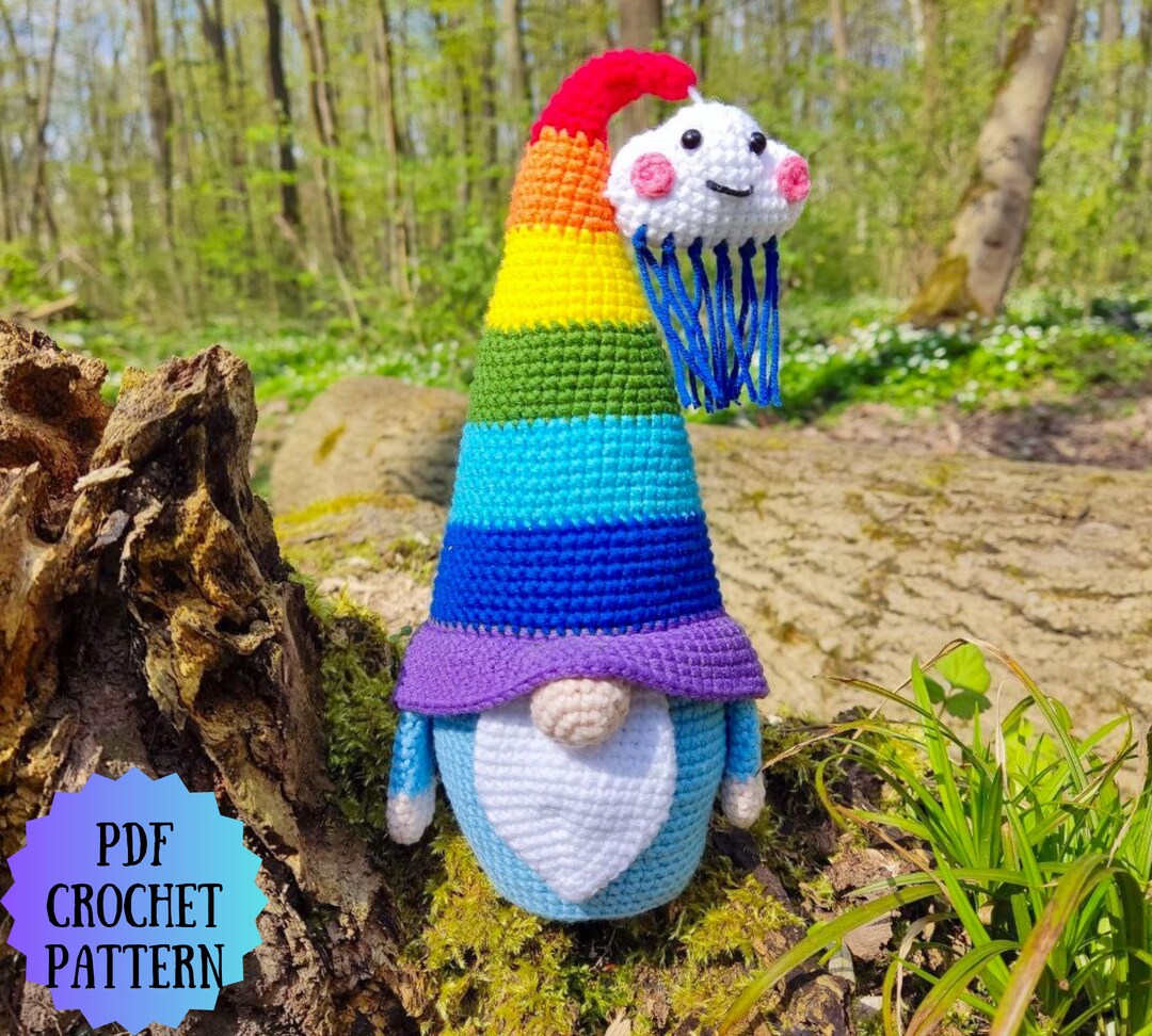 Gnome Rainbow Crochet Gnome Amigurumi Pattern Gnome With - Etsy