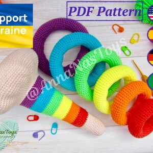 Crochet Amigurumi Toy Rainbow Stacking Rings PDF Pattern - Etsy