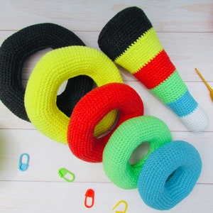Crochet Amigurumi Toy Colored Stacking Rings PDF Pattern (english_us ...
