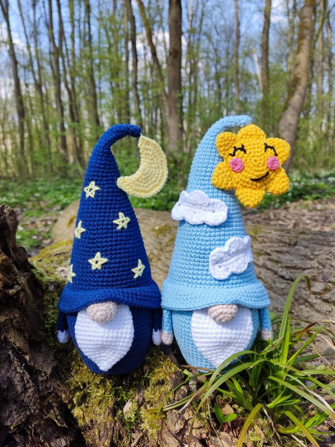 Gnome Sun and Moon Crochet Gnome Amigurumi Pattern Gnome Day - Etsy