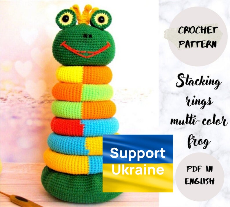 Crochet Amigurumi Stacking Rings Multi-color Frog PDF Pattern | Etsy