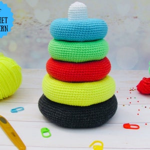 Crochet Amigurumi Toy Colored Stacking Rings PDF Pattern (english_us ...