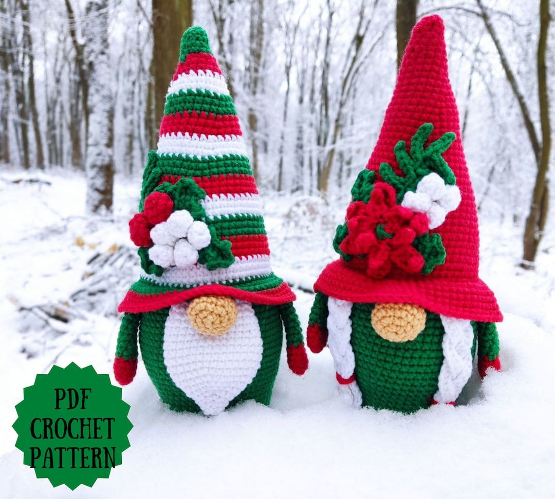 Christmas Gnomes Crochet Gnome Amigurumi Pattern Gnome - Etsy