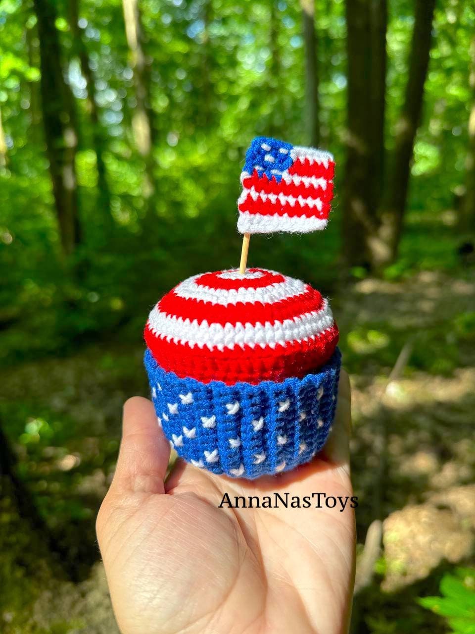 Cupcakes for US Independence Day Crochet Pattern - Independence Day ...