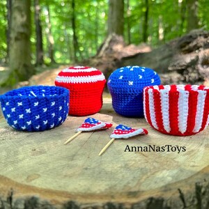 Cupcakes for US Independence Day Crochet Pattern - Independence Day ...