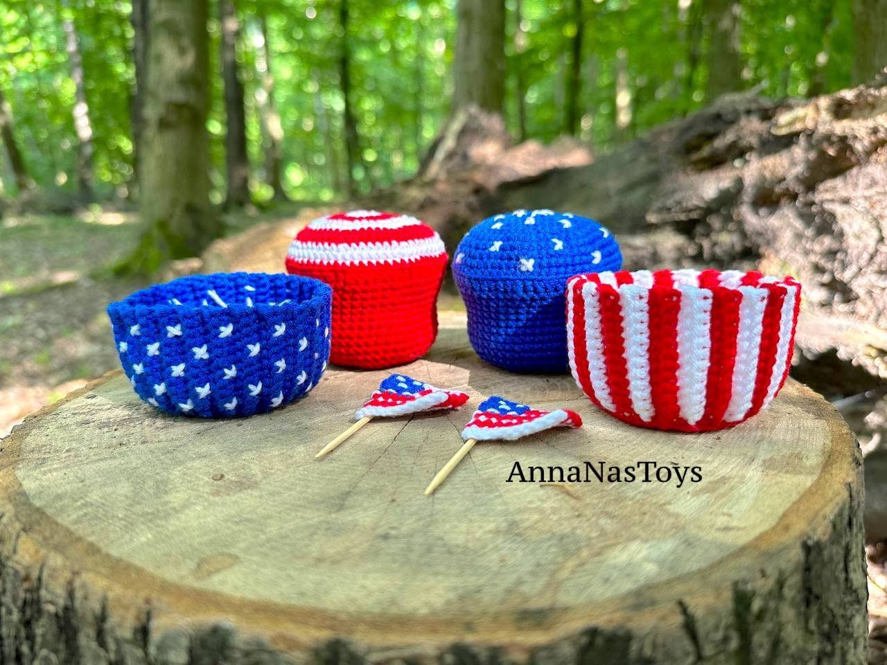 Cupcakes for US Independence Day Crochet Pattern - Independence Day ...