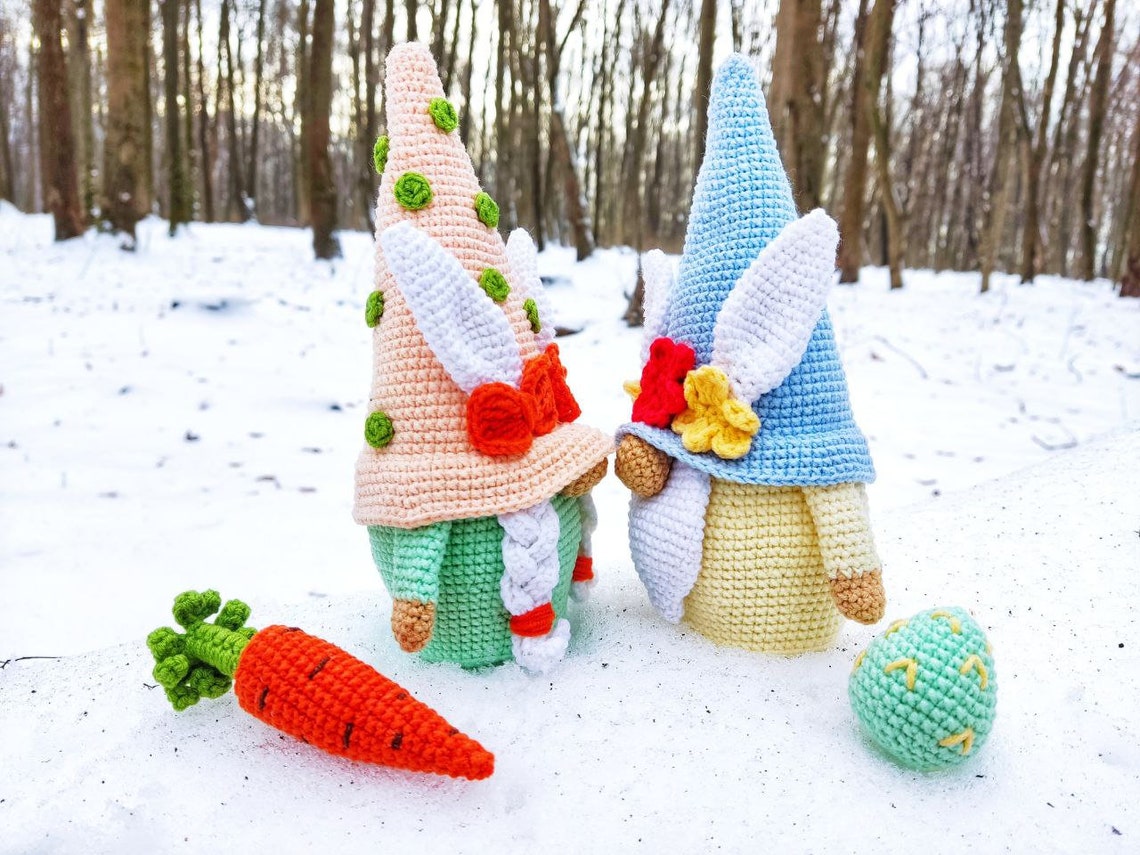 Spring Easter Gnomes Crochet Gnome Amigurumi Pattern Easter - Etsy