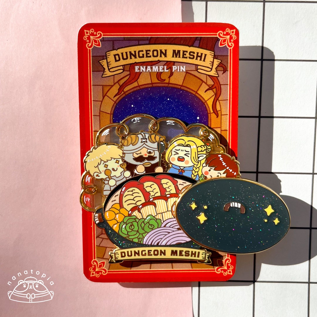 Dunmeshi Hotpot Magnetic Enamel Pins | Delicious in Dungeon Pin | Cute ...