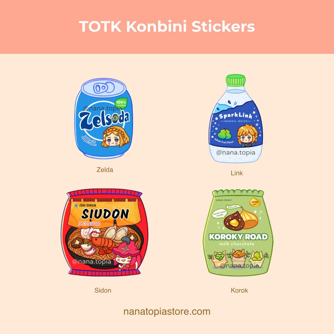 TOTK Stickers Food Pun Stickers Cute Food Drink Stickers Kawaii ...