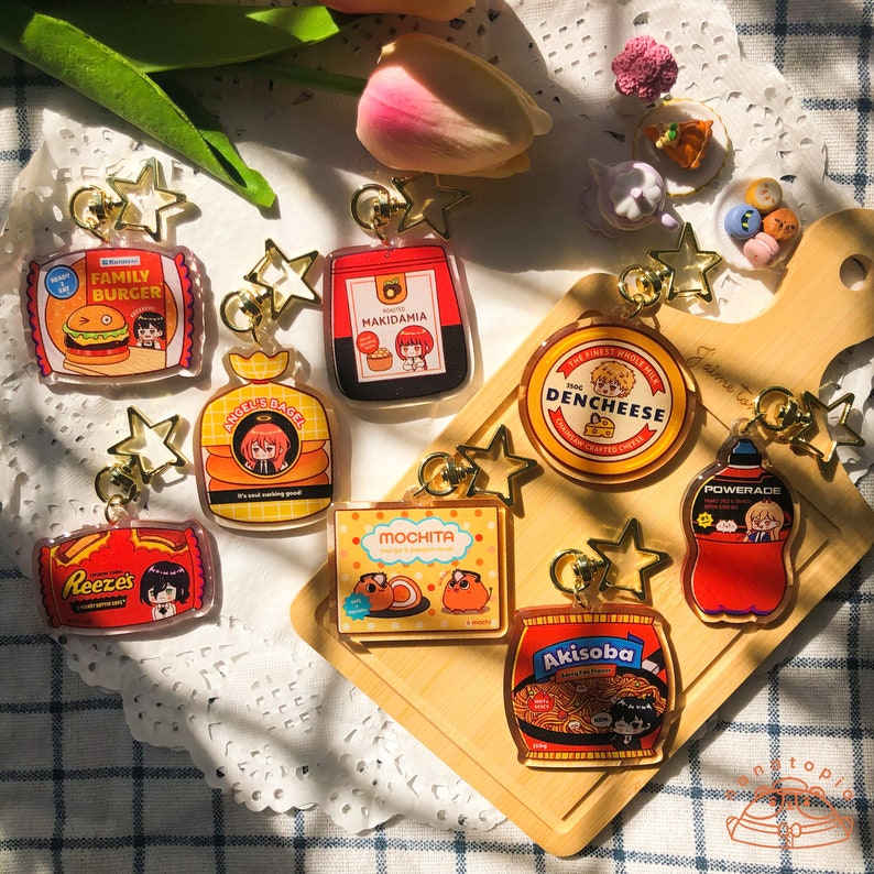 CSM Acrylic Charms | CSM Food Pun Keychains | Anime Cute Food Drink ...