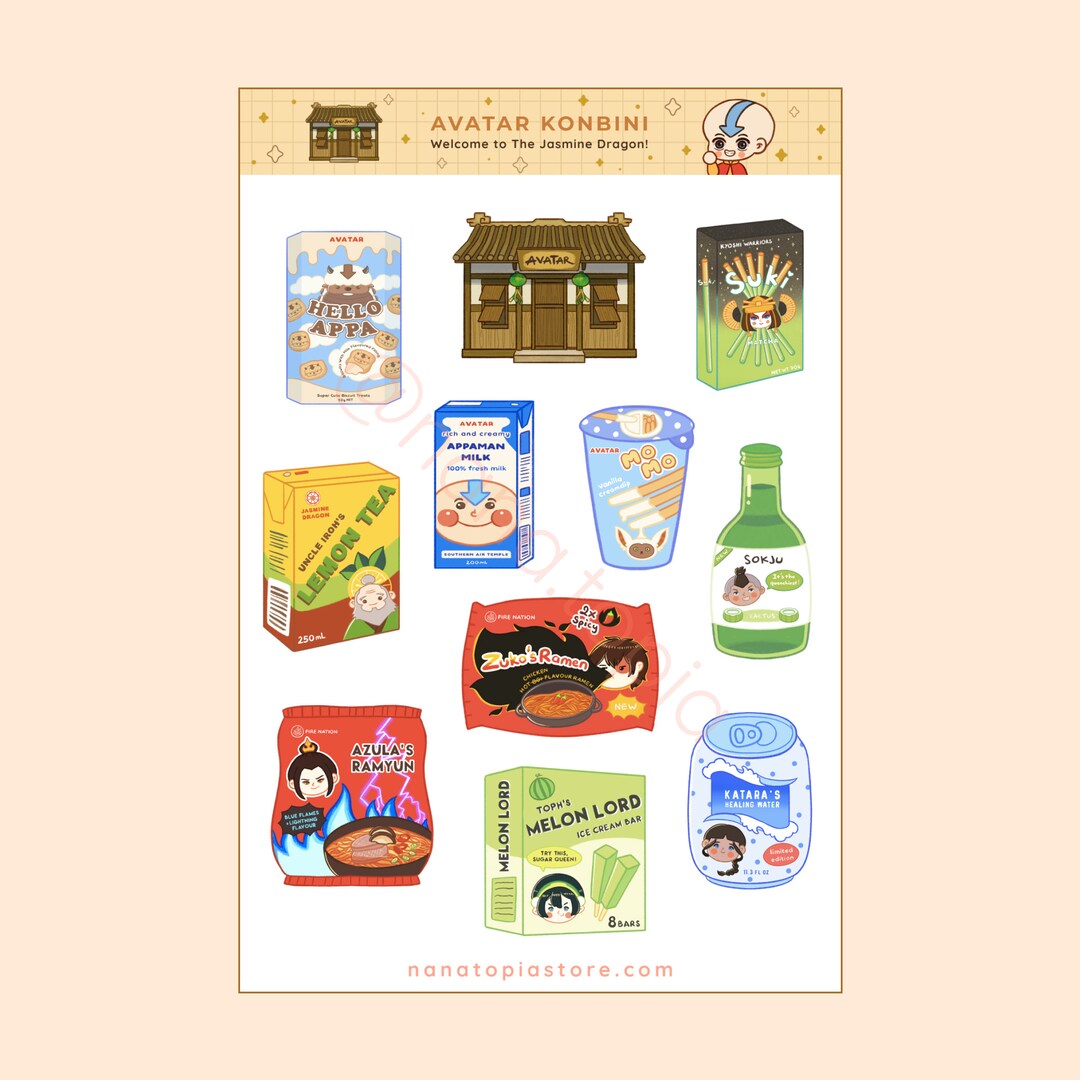 PREORDER ATLA Sticker Sheet Food Pun Stickers Cute Food Drink Stickers ...