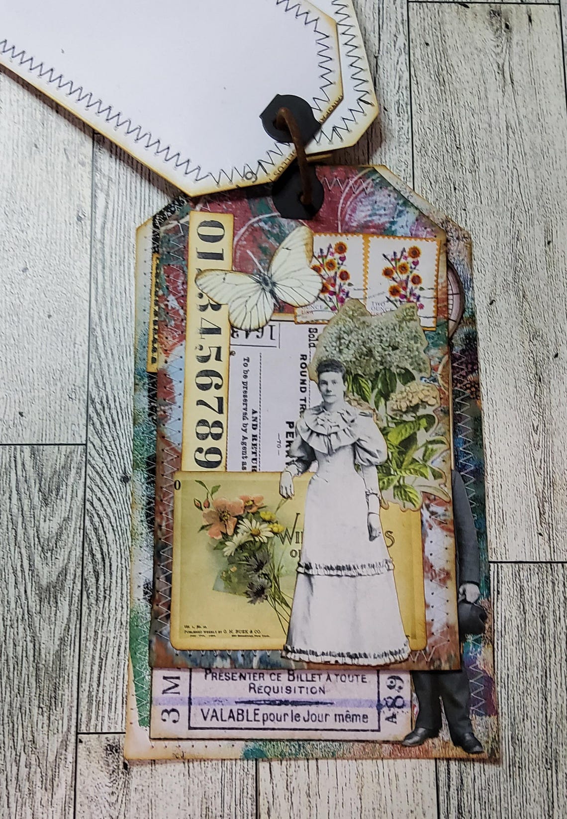 Stacked Tags Vintage Rustic Paper Dolls Original Artwork (5 Tags) Set ...