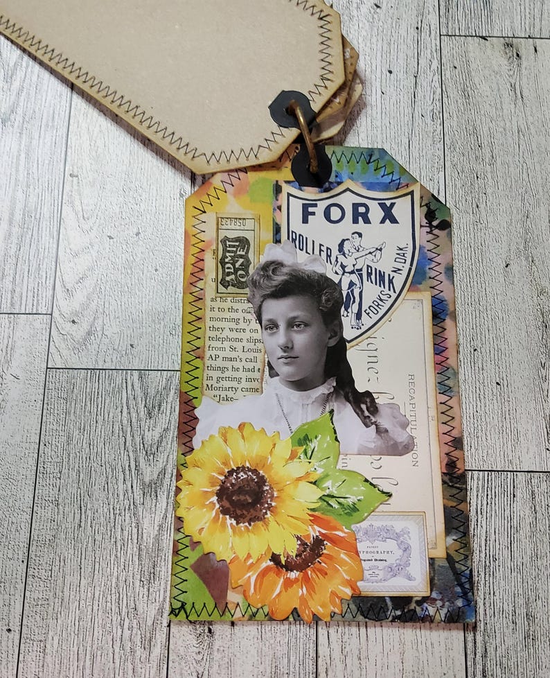 Stacked Tags Vintage Rustic Paper Dolls Original Artwork (5 Tags) Set 7 ...