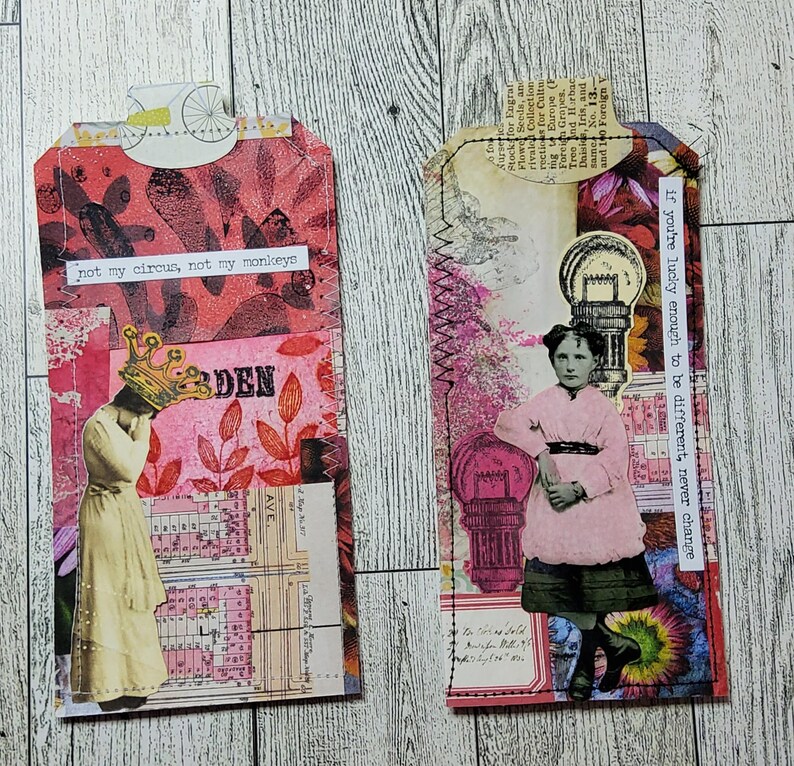 Quirky Queens Collage Journaling Tags, Set of 8 - Etsy