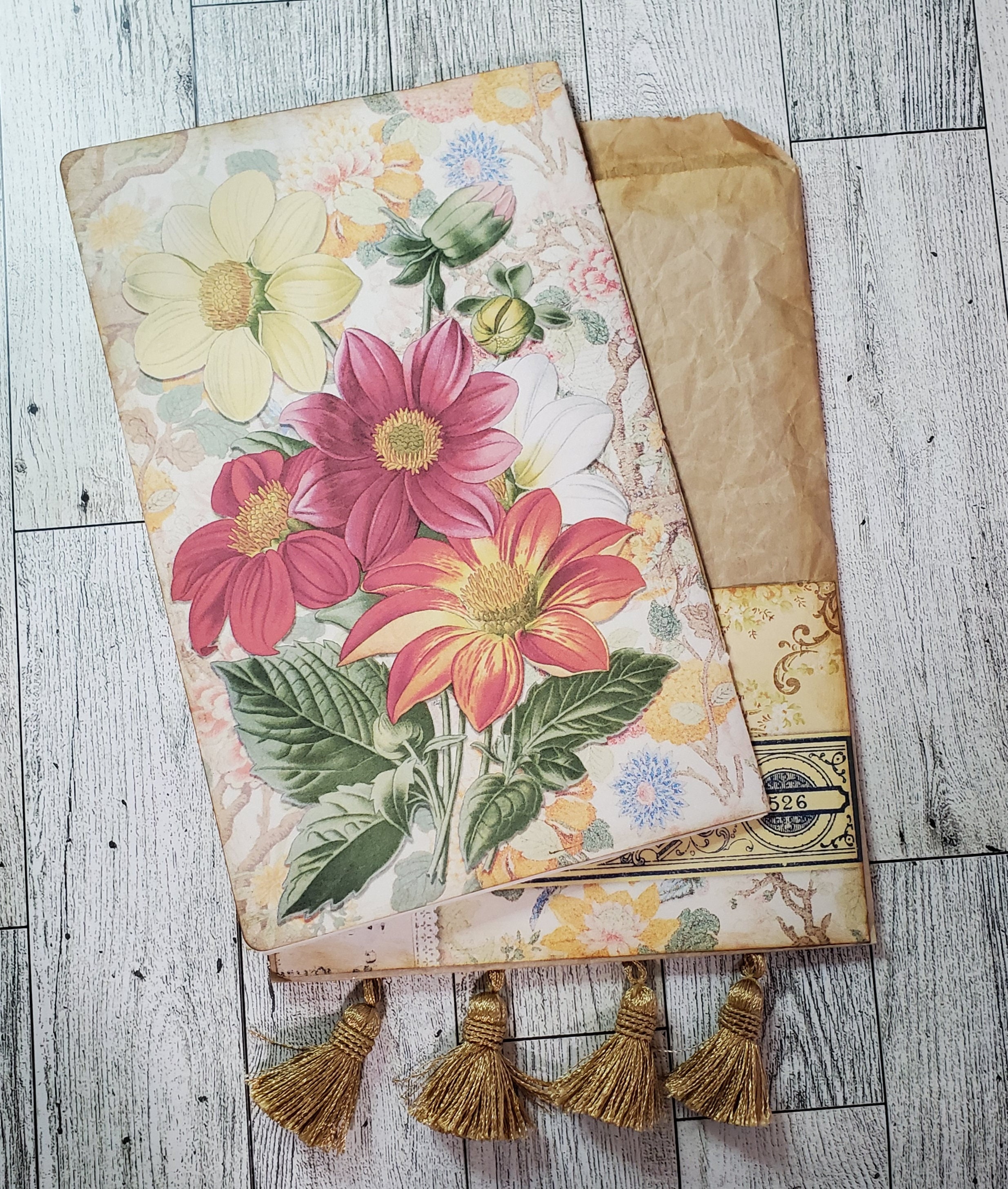 Golden Floral Theme 'journal in a Bag' - Etsy