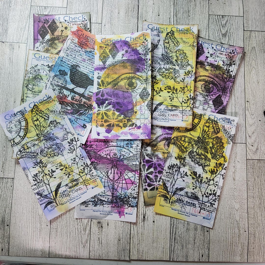 Altered Guest Checks, Set of 11 - Etsy