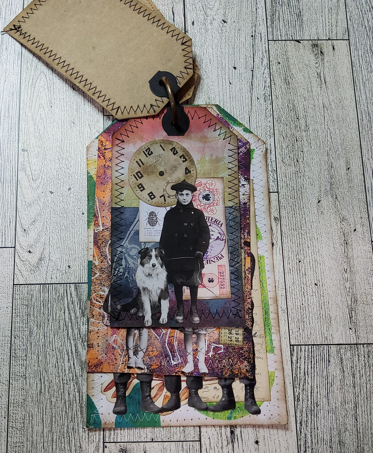 Stacked Tags Vintage Rustic Paper Dolls Original Artwork (5 Tags) Set 8 ...