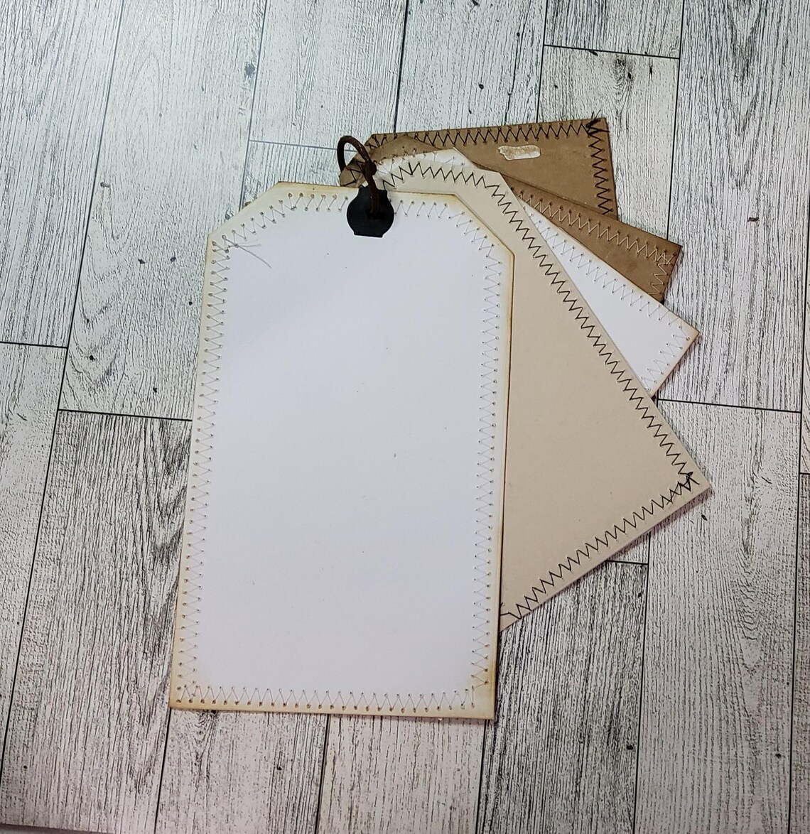Stacked Tags Vintage Rustic Paper Dolls Original Artwork (5 Tags) Set ...