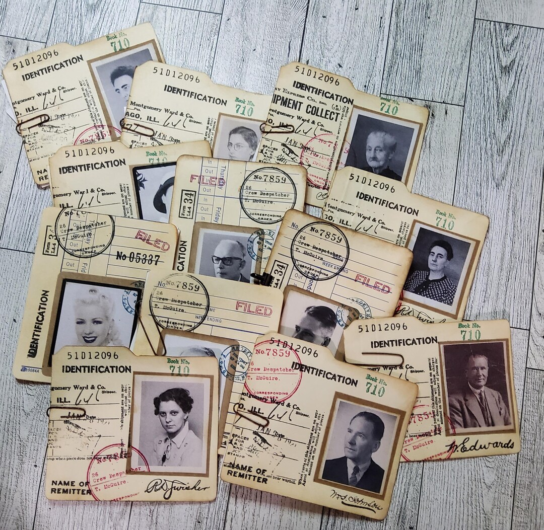 Vintage Faux Travel Document Card and Tickets, Set of 12 (set 1) - Etsy