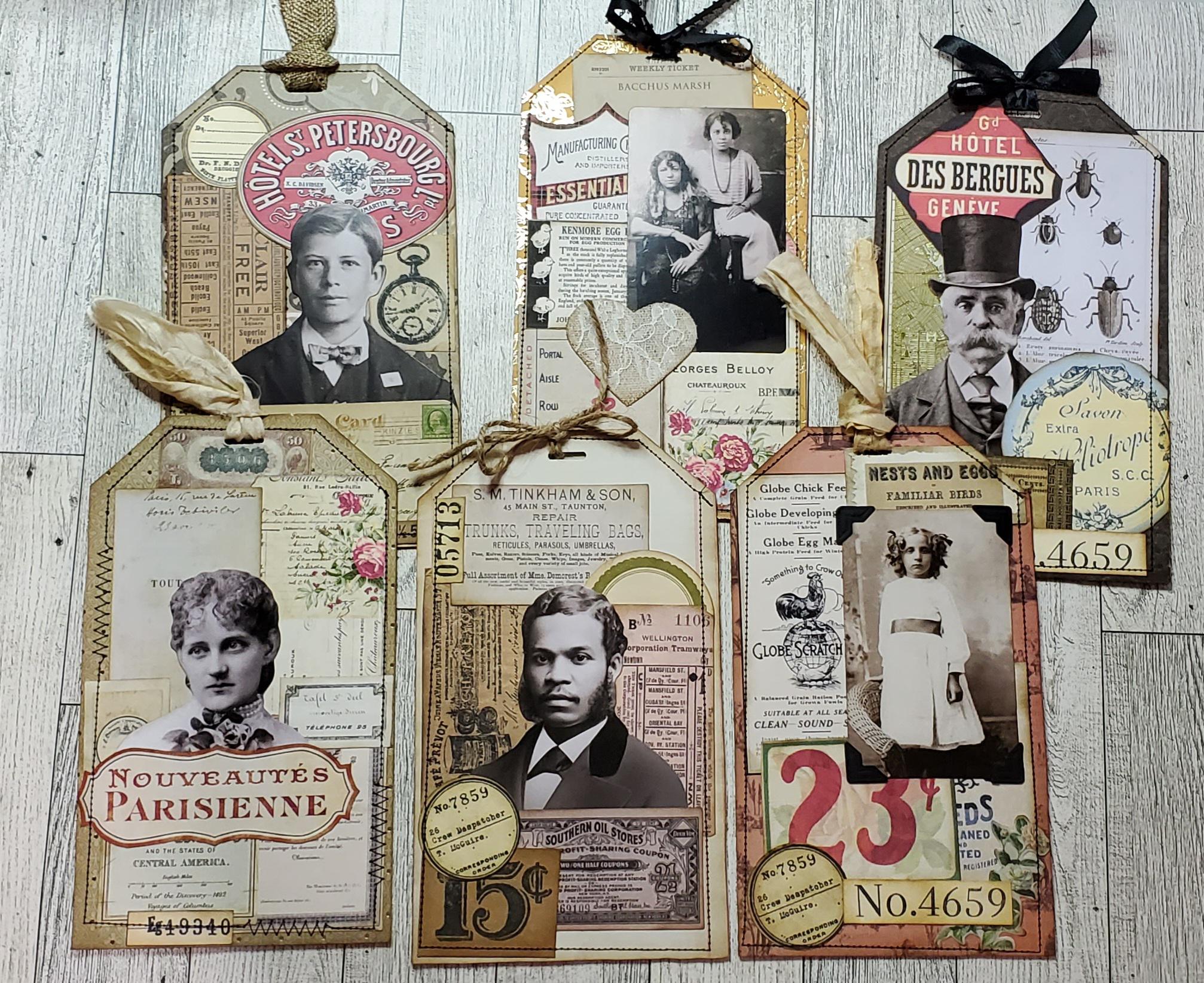 Vintage Themed Extra Large Journal Tags, Set of 6 - Etsy