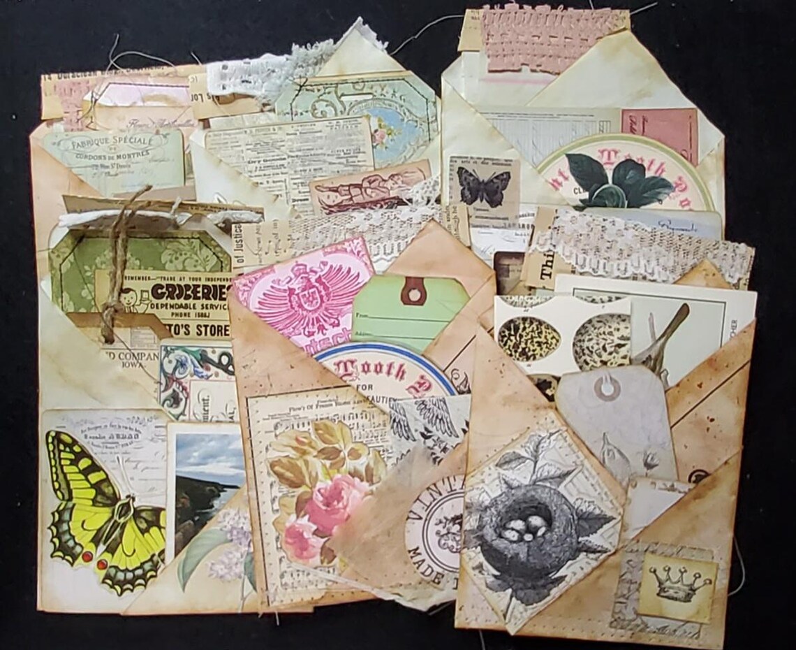 Grungy Junk Journal Stuffed Envelope, Set of 6 - Etsy