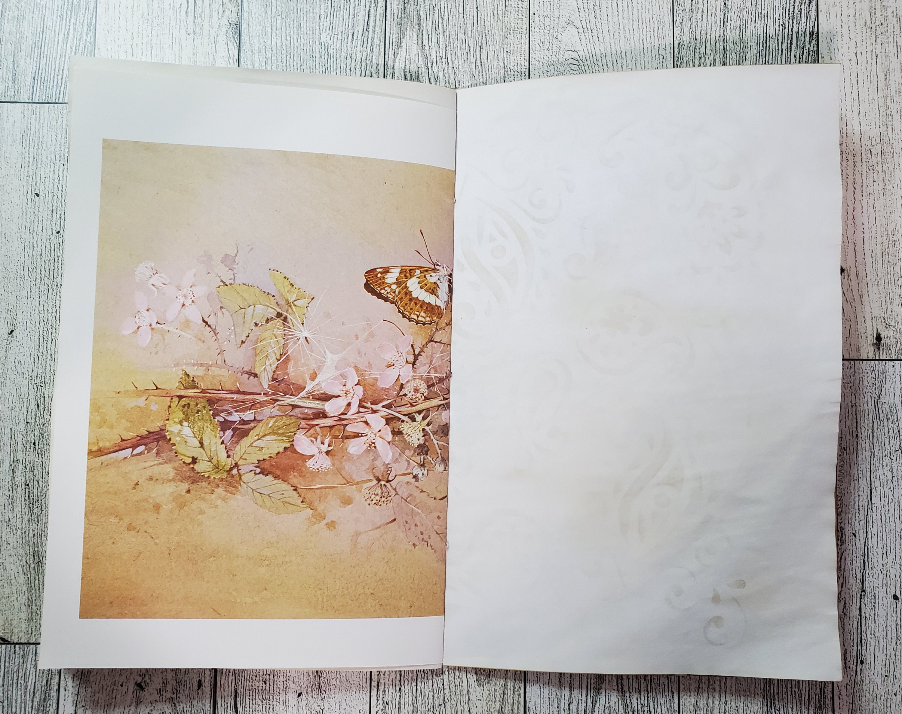 Golden Floral Theme 'journal in a Bag' - Etsy