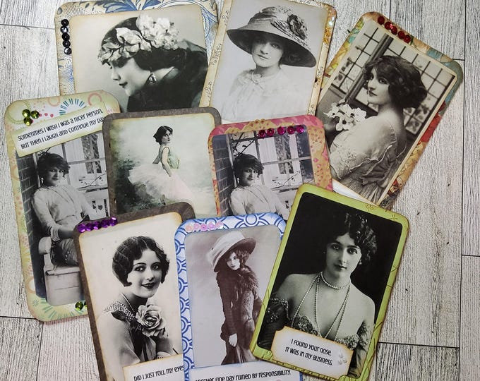 Snarky Ladies Journaling Cards and Tags, Set of 9 (set 2) - Etsy