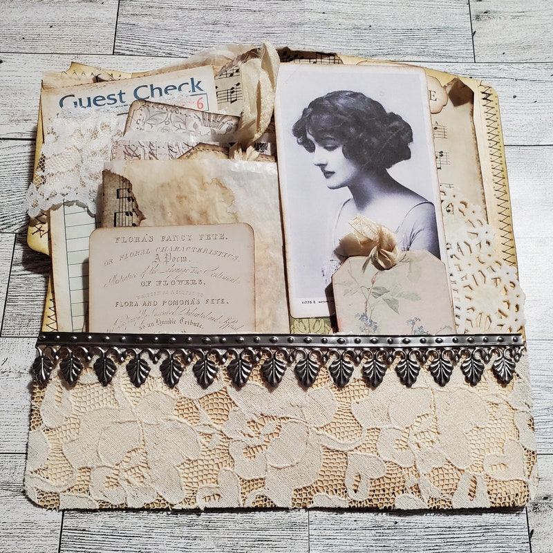 Shabby Altered File Folders - Etsy