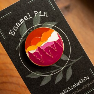 Subtle Lesbian Flag Enamel Pin Mountain Pin Enamel Cute Pin Set Pins Laple Pin Hard Enamel Pin ...