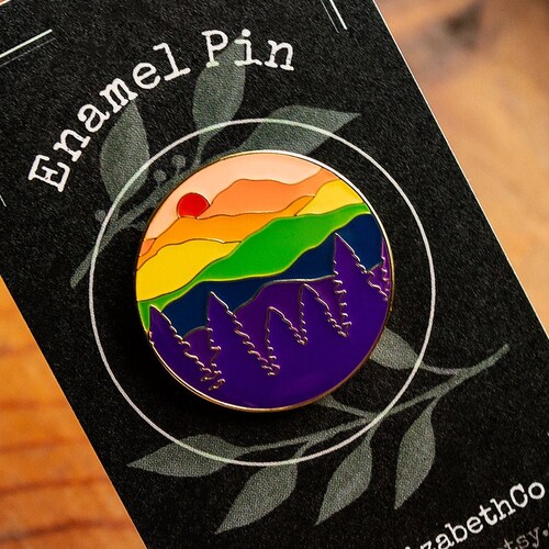 Subtle Asexual Flag Enamel Pin Mountain Pin - Etsy