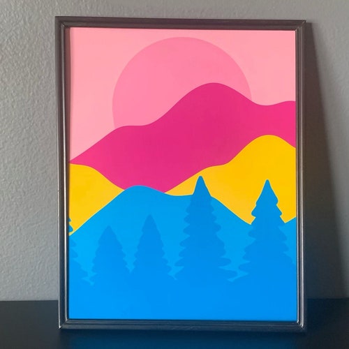 Subtle Pansexual Flag Poster 8x10 Poster Mountain Poster - Etsy