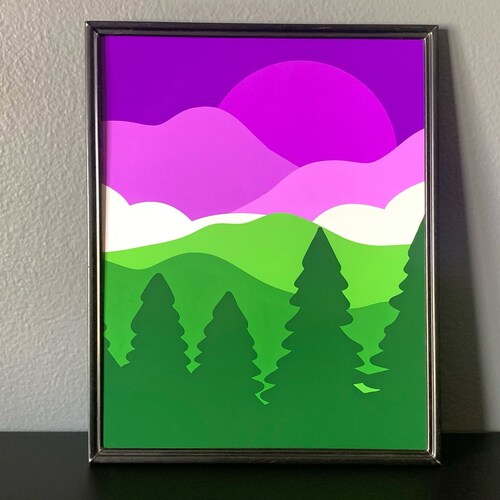 Subtle LGBTQ Flag Poster 8x10 Poster Mountain Poster - Etsy