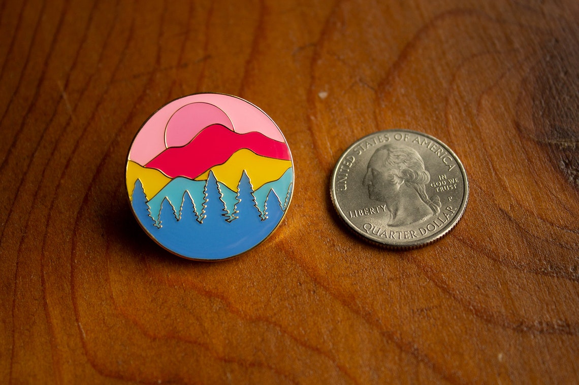 Subtle Pansexual Flag Enamel Pin Mountain Pin Pride Pin Enamel - Etsy