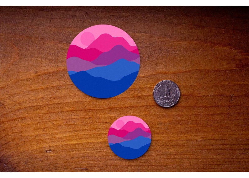 Subtle Bi Flag Sticker Pride Sticker Mountain Sticker - Etsy