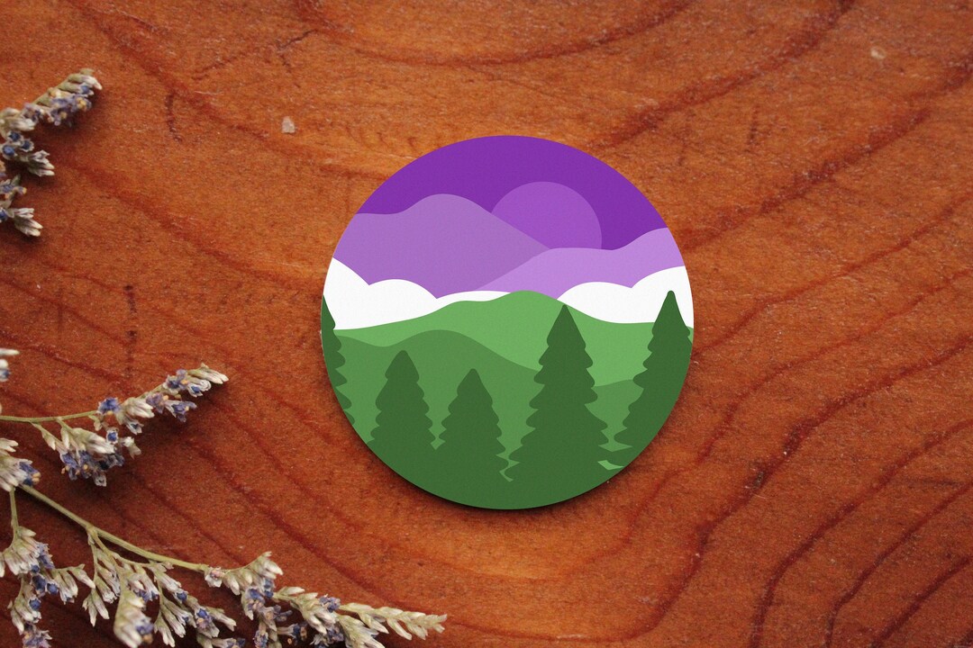 Subtle Genderqueer Flag Sticker - Pride Sticker - Mountain Sticker ...