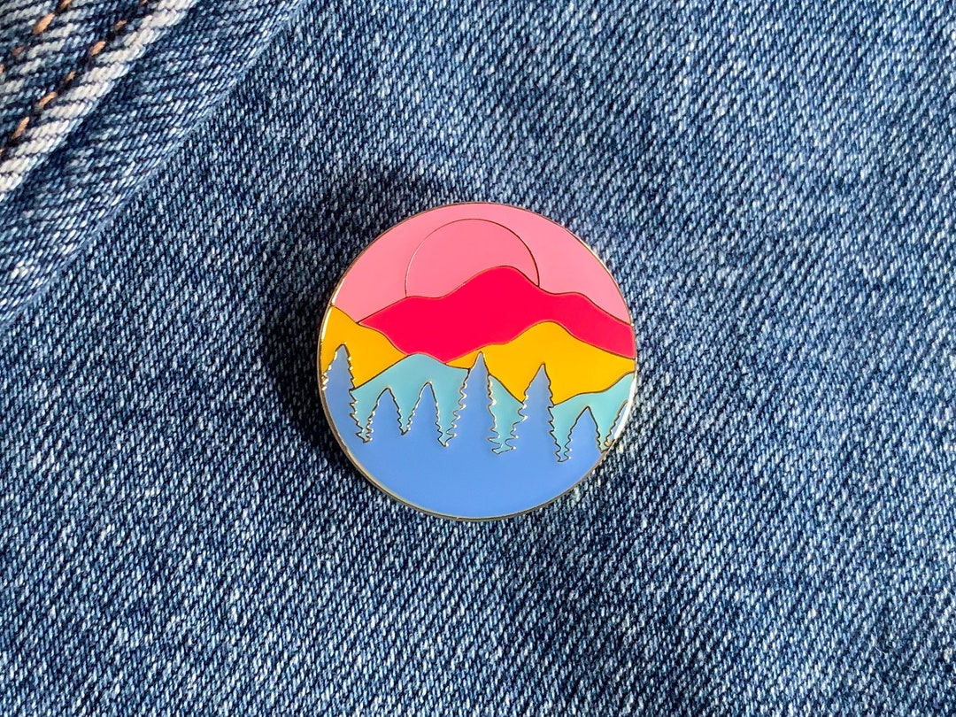 Subtle Pansexual Flag Enamel Pin Mountain Pin Pride Pin Enamel Cute Pin ...